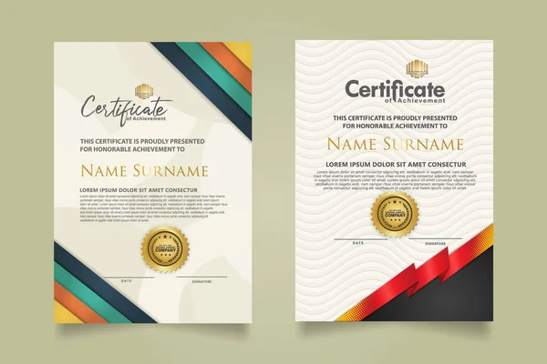 Set Horizontal Vertical Certificate Template Stripes Ornament Modern Texture Pattern Stock ...
