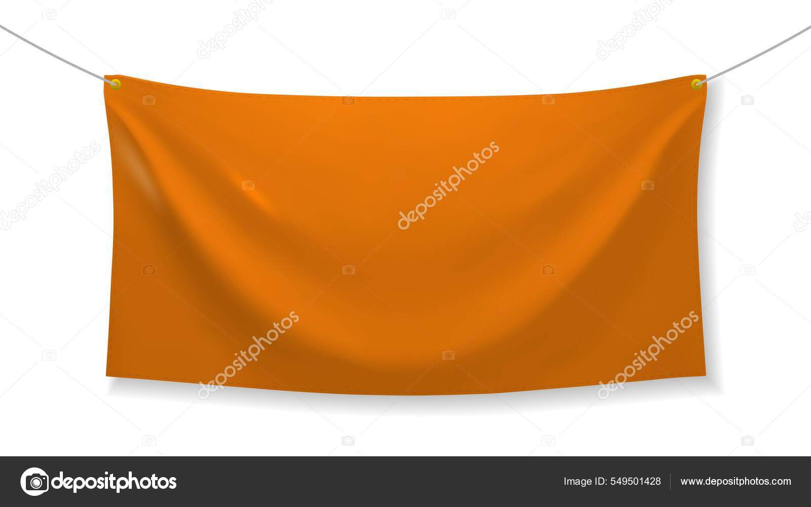 Orange fabric banner with folds and shadow Stock Vector Image by ...