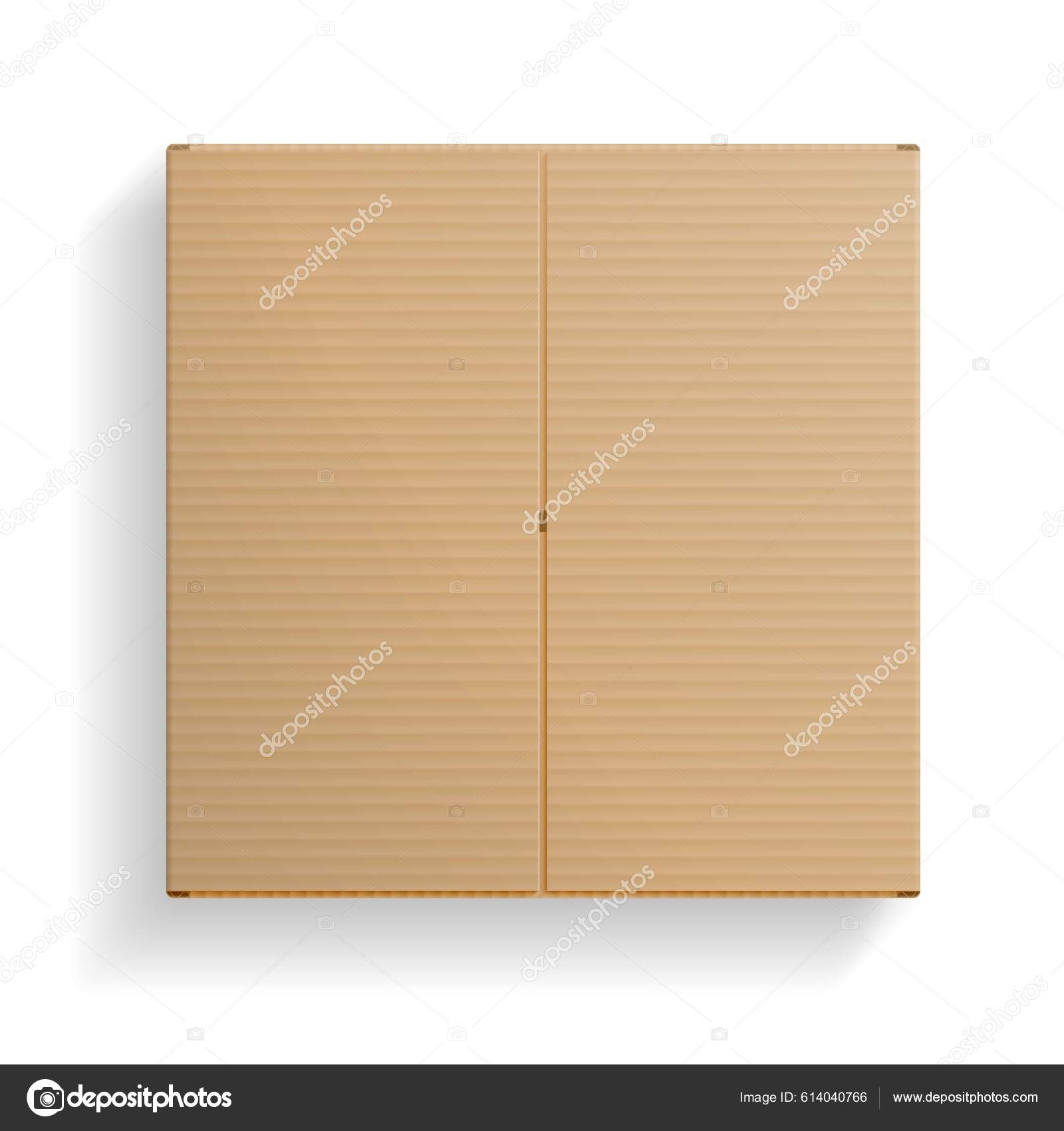 Realistic Cardboard Box Closed Top View Transparent Shadow Isolated ...