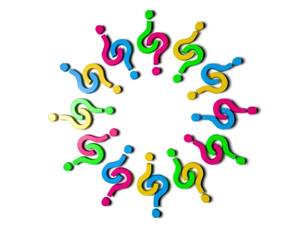 Multicolor question-marks connecting — Stock Photo © plinghoo #6155399