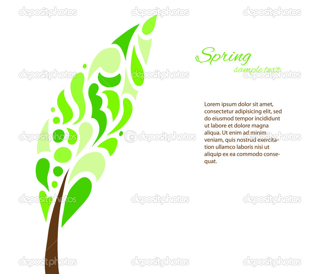 Spring tree over white background, vector image Stock Vector by ...