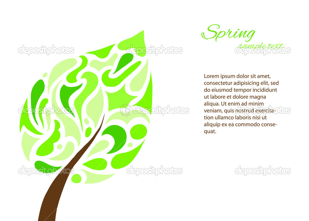 Spring tree over white background, vector image Stock Vector Image by ...