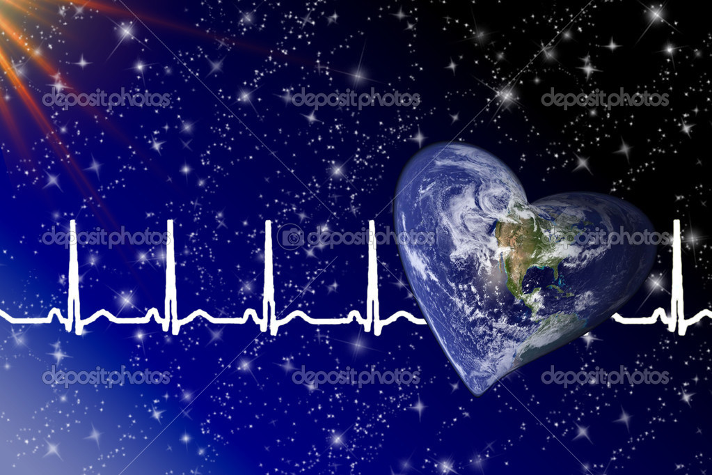 Heart shaped planet earth in space Stock Photo by ©demoncicphoto 39020991