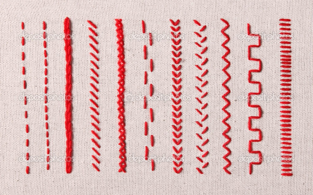 Embroidered threads on a fabric — Stock Photo © idal #43969363