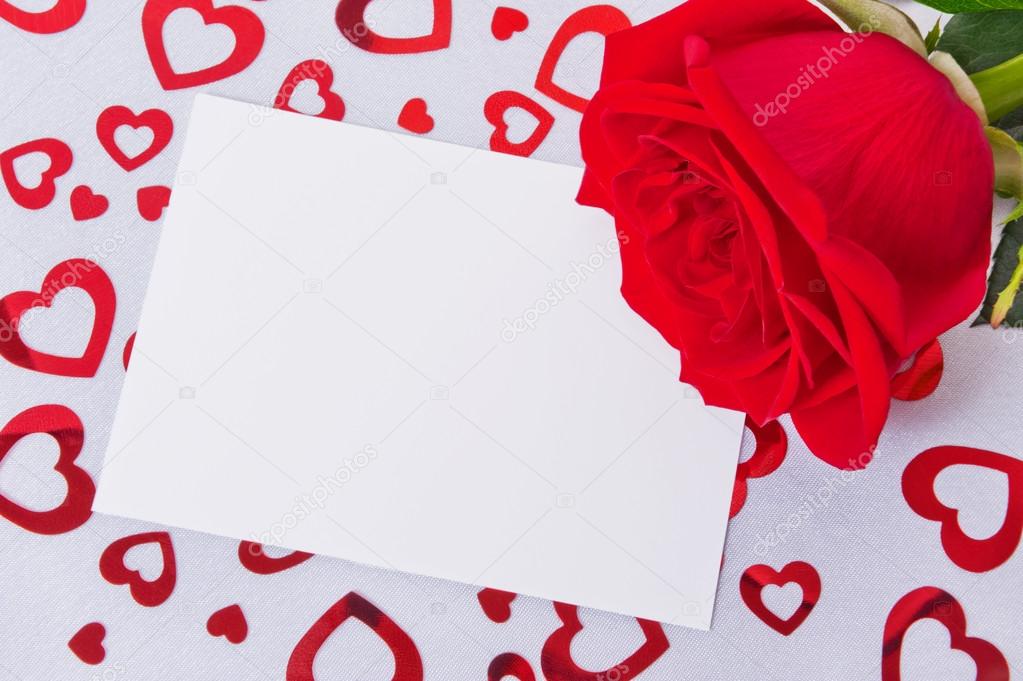 Red rose with the invitation Stock Photo by ©idal 43982977