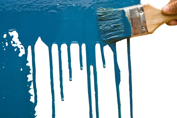 Paintbrush painting dripping blue — Stock Photo © anterovium #11043621