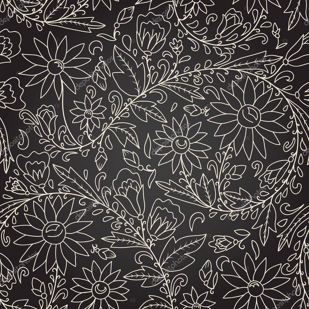 Seamless dark texture with flower Stock Illustration by ©Little_cuckoo ...