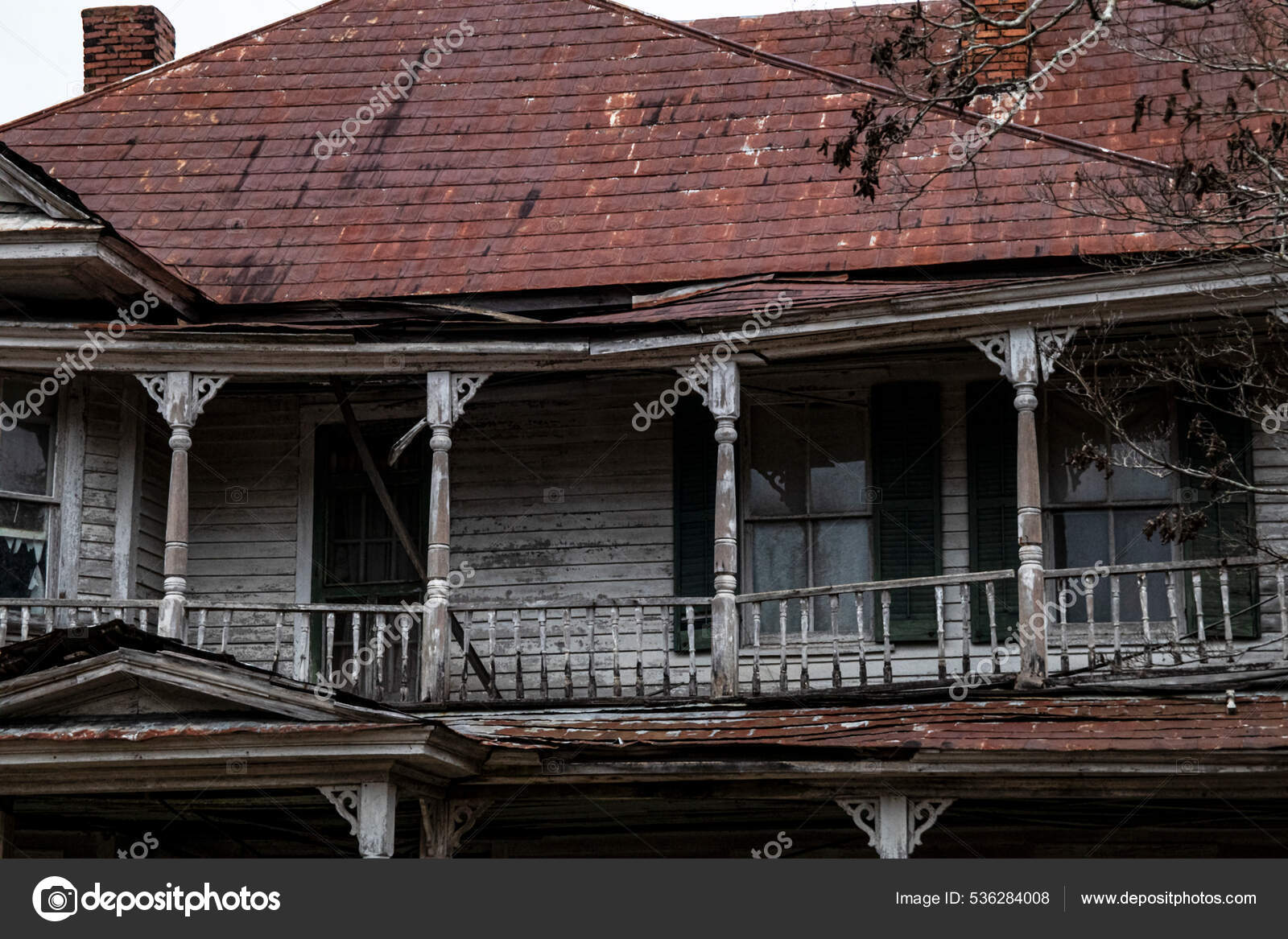 Old Abandoned Dilapidated Creepy Scary House Rural Georgia — Stock ...