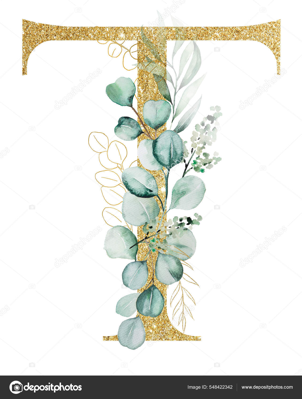 The Letter T Designs In Green