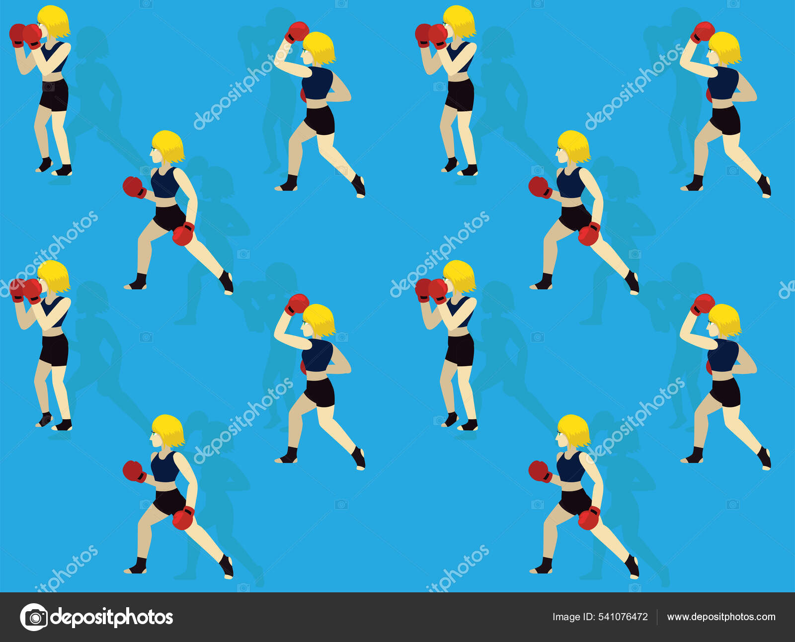 Cartoon Manga Boxing Bolo Punch Seamless Wallpaper Background Vetor de ...