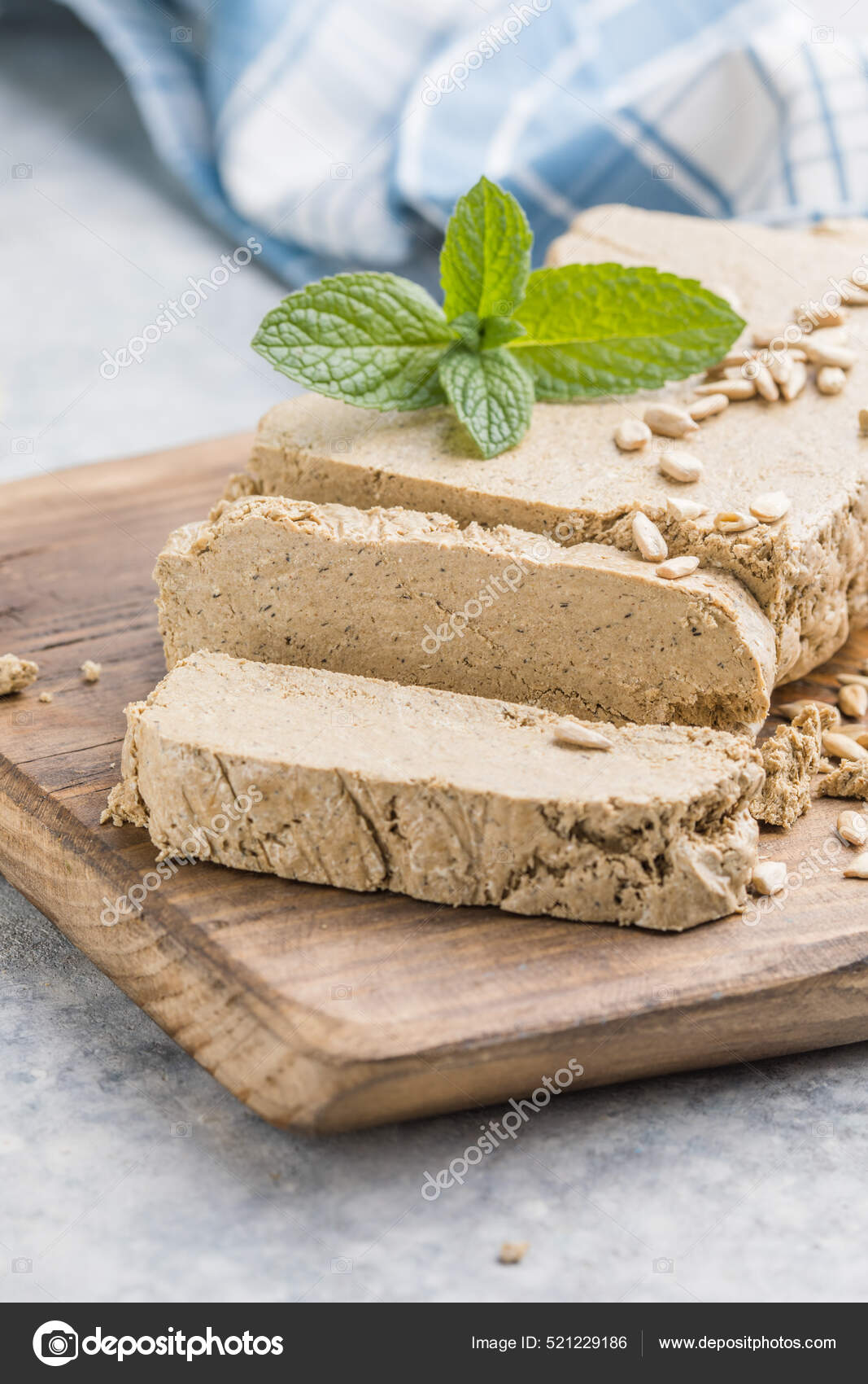 Sunflower Halva Close Sweet Oriental Dessert Halva Sweets Tea Stock Photo by ©sokor 521229186