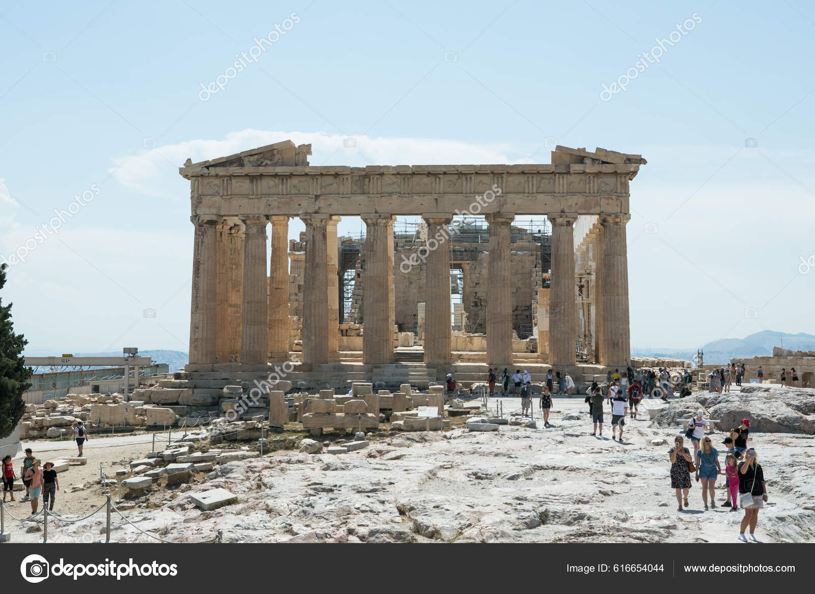 Parthenon Temple Old Greek Ruins Sunny Day Acropolis Athens Greece ...