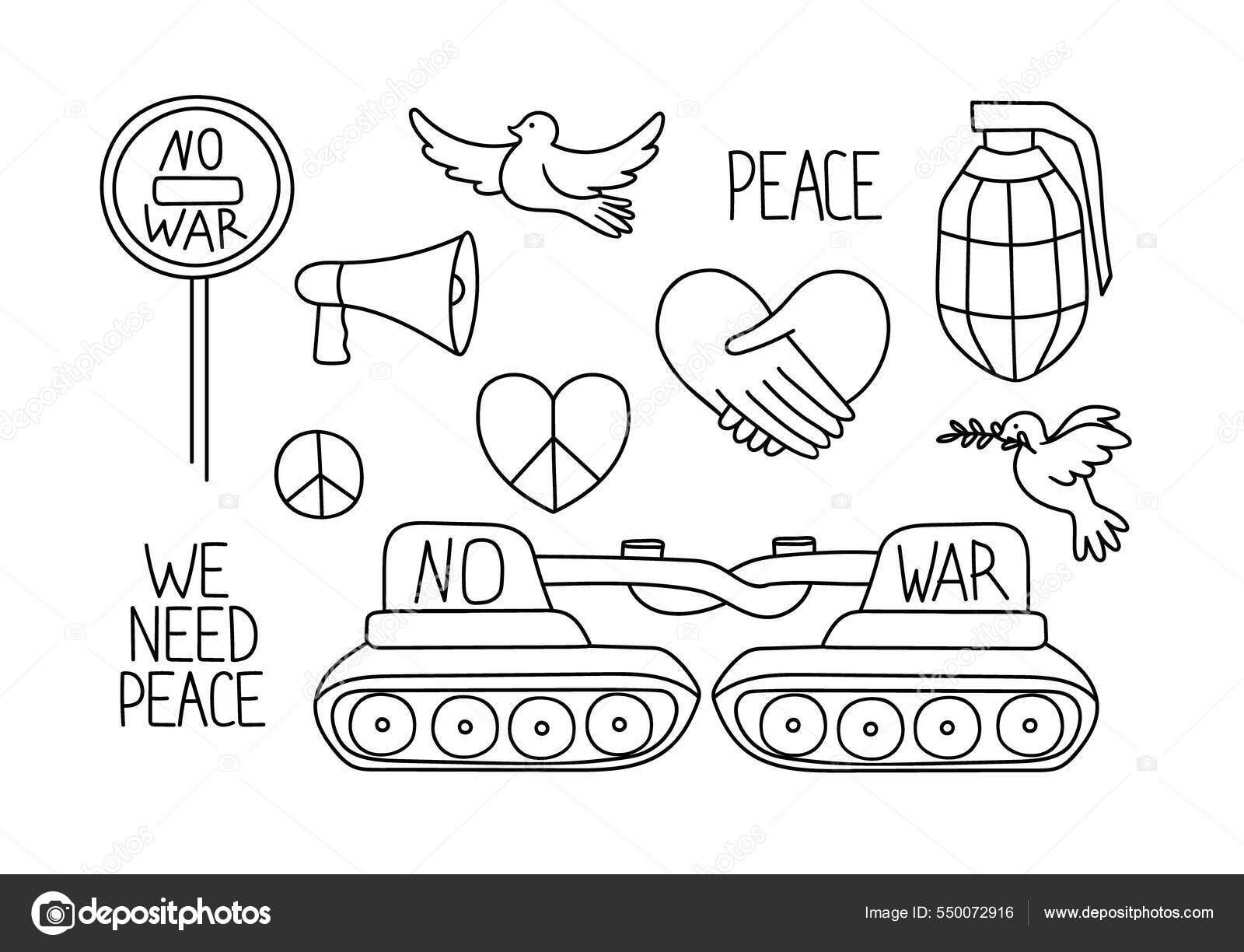 Garabatos De Paz Dibujos De Paz Imágenes Vectoriales, Gráfico