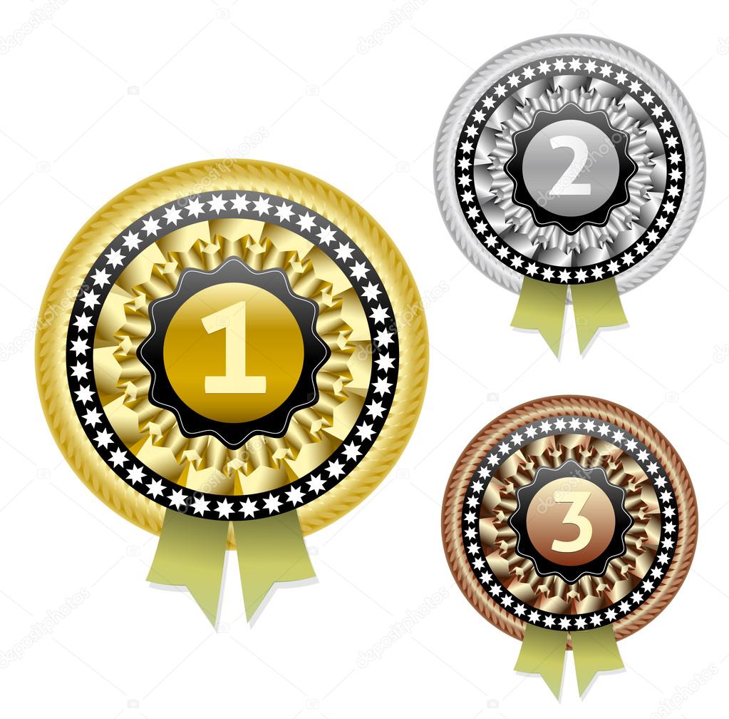 Gold, silver and bronze vector medals set. eps10 Stock Vector Image by ...