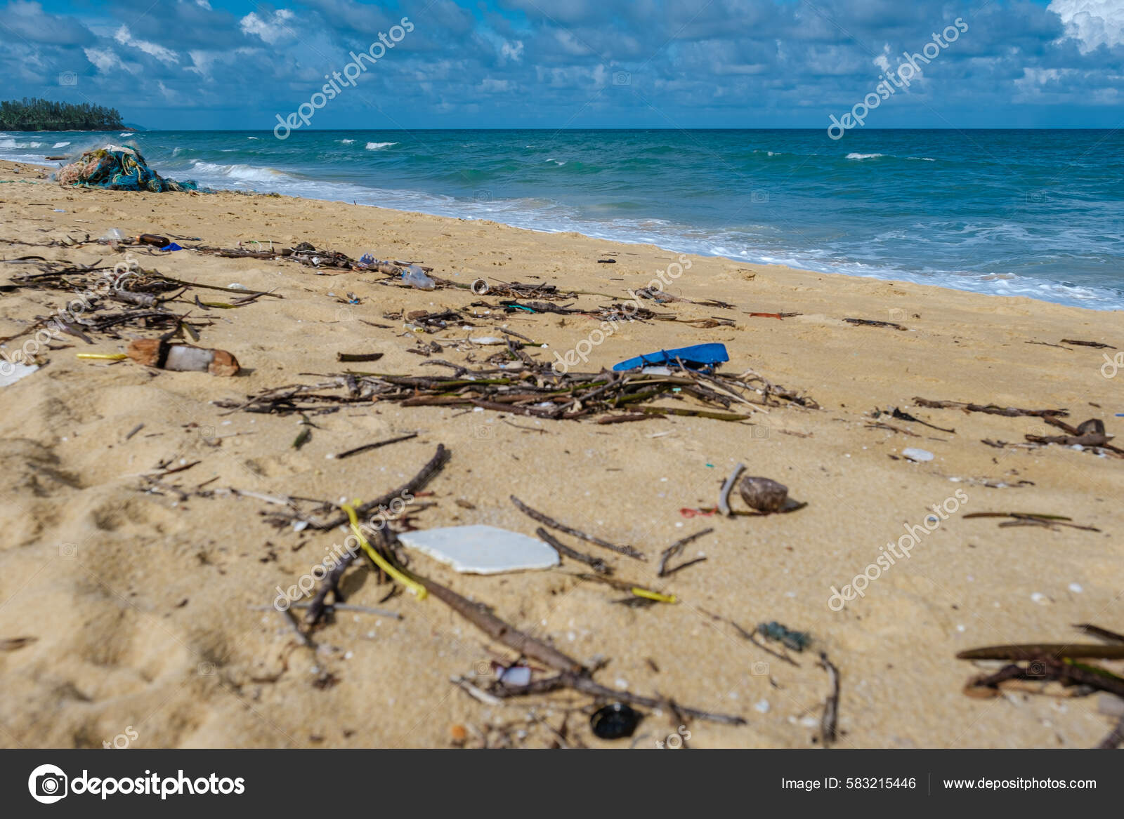 Plastic Waste Beach Phuket Thailand Monsoon Season Waste Ocean Come ...