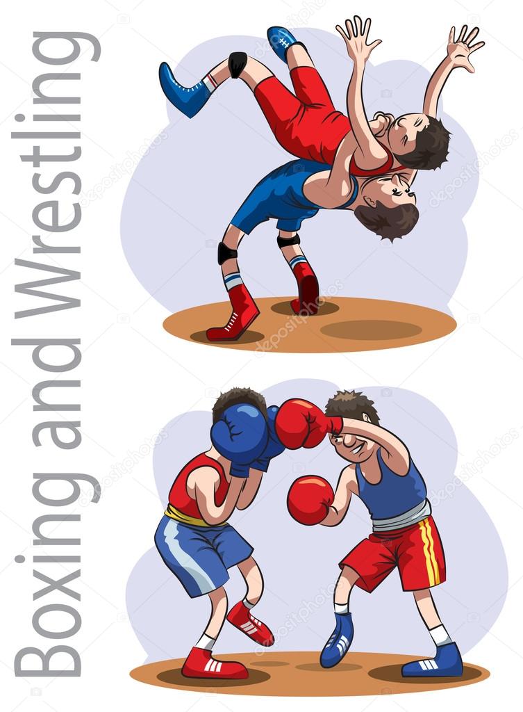 Boxing and Wrestling Stock Vector Image by ©kniazev #39860059