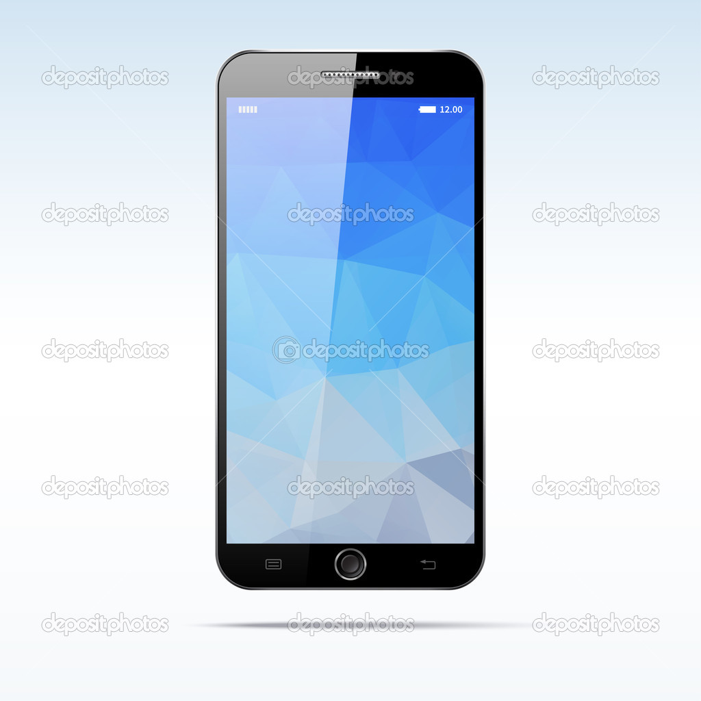 Modern touchscreen smartphone isolated on light background Stock Vector ...