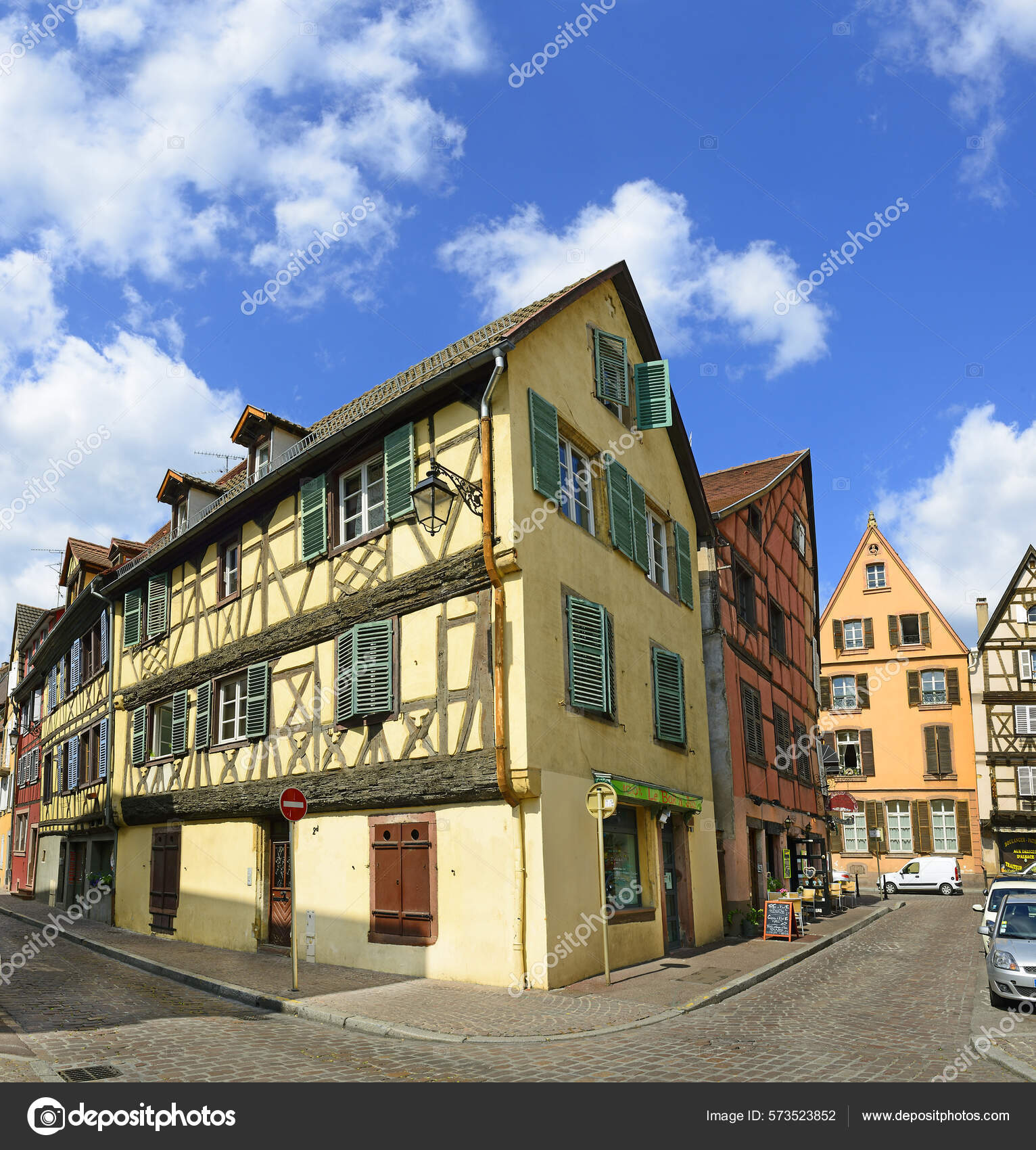 Streets Old Half Timbered Houses Old Town Colmar Colmar Very — Stock ...