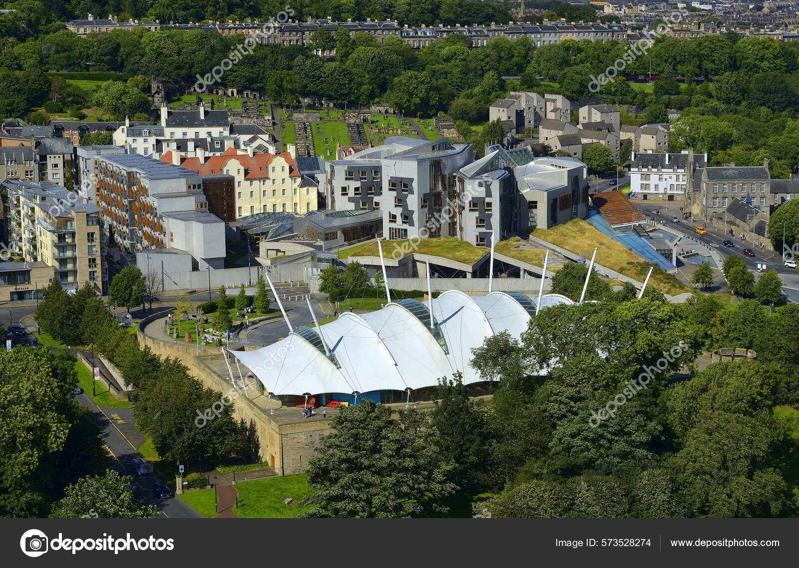 Panorama Edinburgh Modern Scottish Parliament Building Dynamic Earth ...