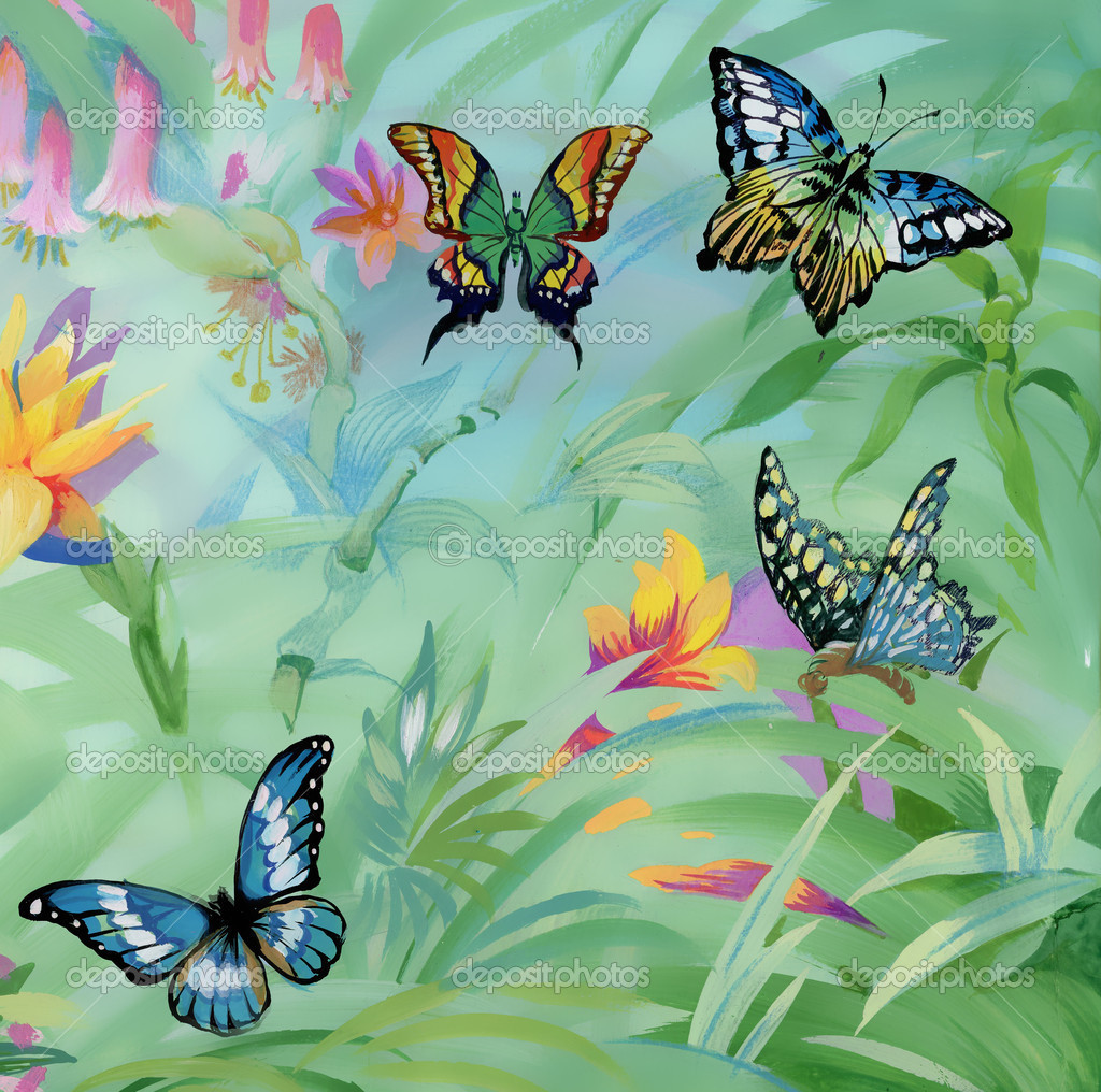 Beautiful butterfly picture pattern — Stock Photo © Kostan-PROFF #42609291