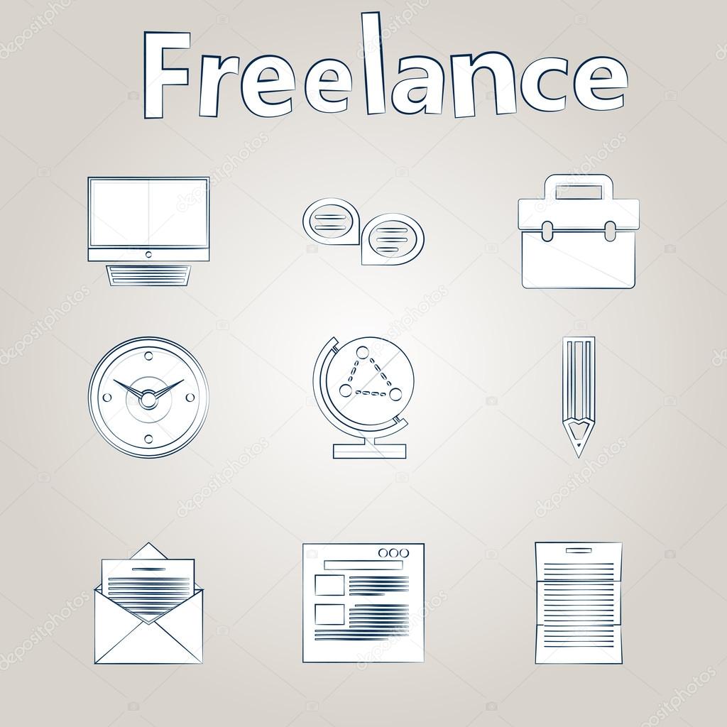 Sketch vector icons for freelance and business Stock Vector by ...