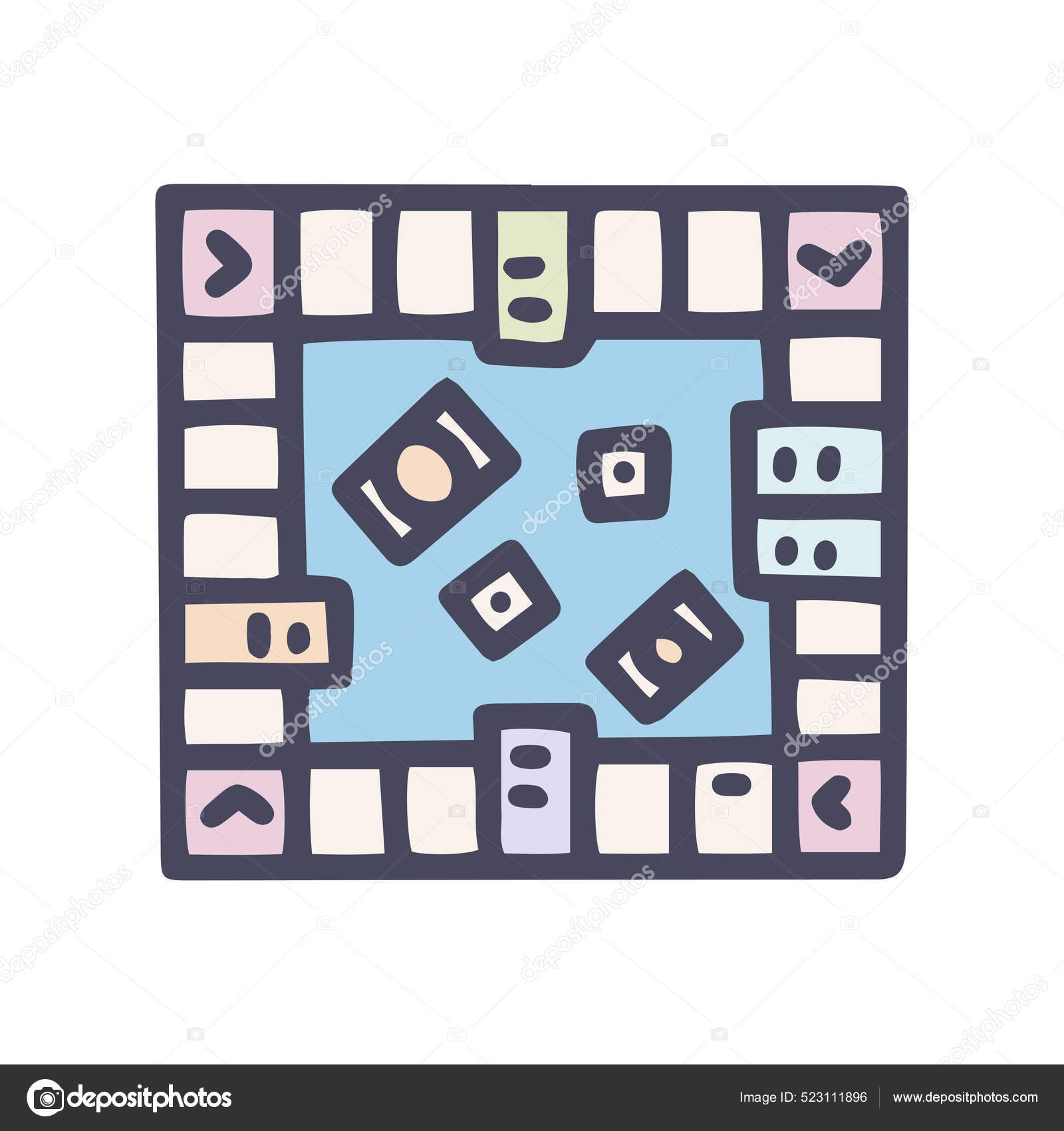 Monopoly board game color vector doodle simple icon Stock Vector Image ...