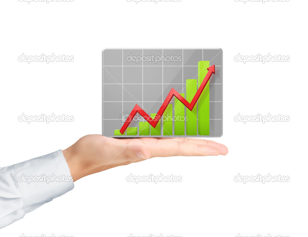 Graph in hand on a white Stock Photo by ©aeydenphumi 40342485