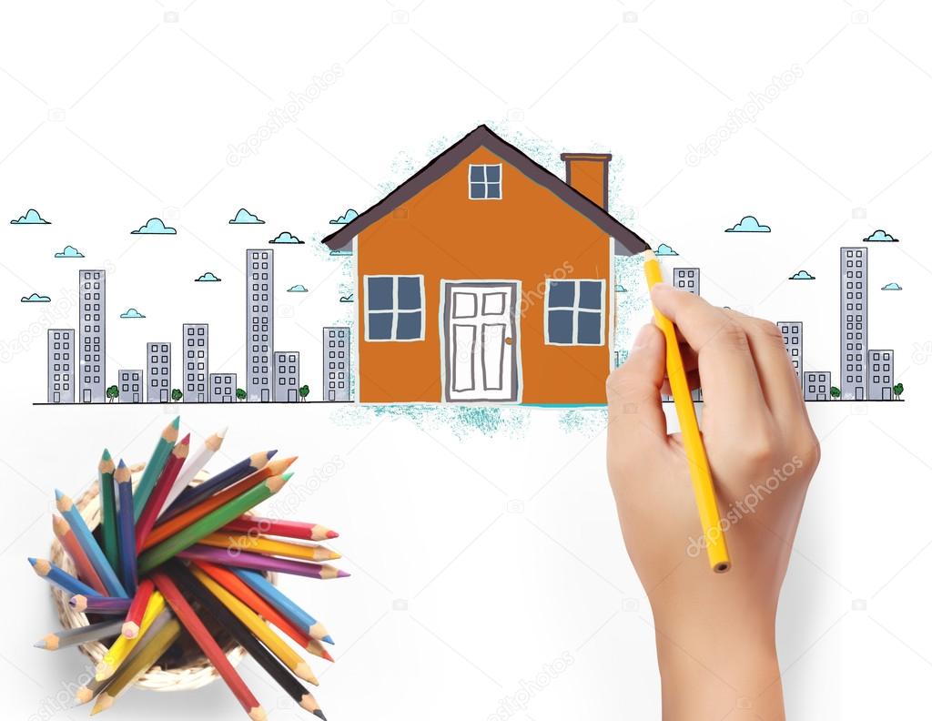 mano dibujo de la casa 2024