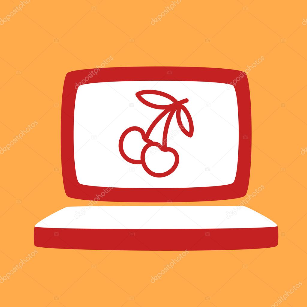 Laptop with a cherry. Stock Vector Image by ©wowomnom #41660799