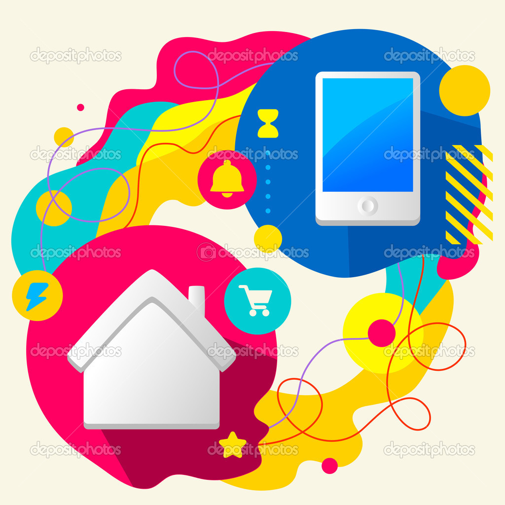 House and mobile phone Stock Illustration by ©wowomnom #45011615