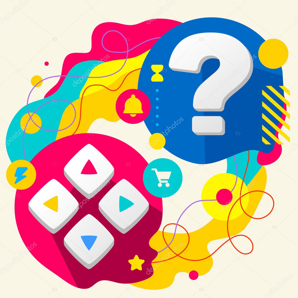 Joystick and question mark Stock Vector by ©wowomnom 45012545