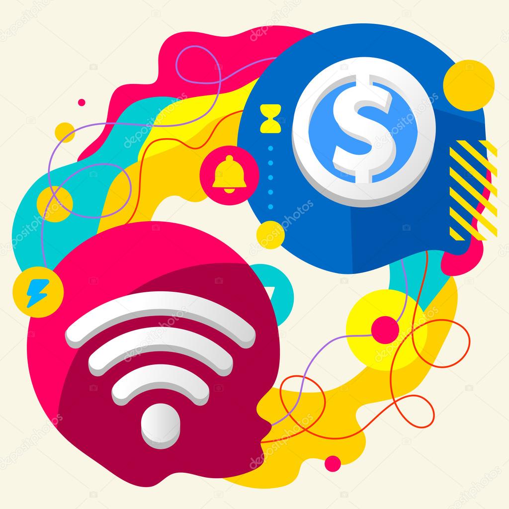 Wi fi and dollar sign Stock Vector by ©wowomnom 45012847