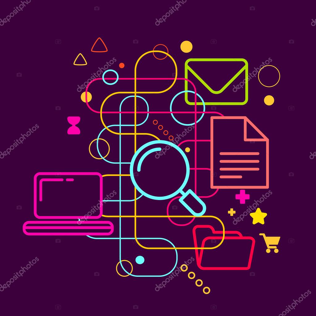 Symbols of internet searching Stock Vector Image by ©wowomnom #45017125