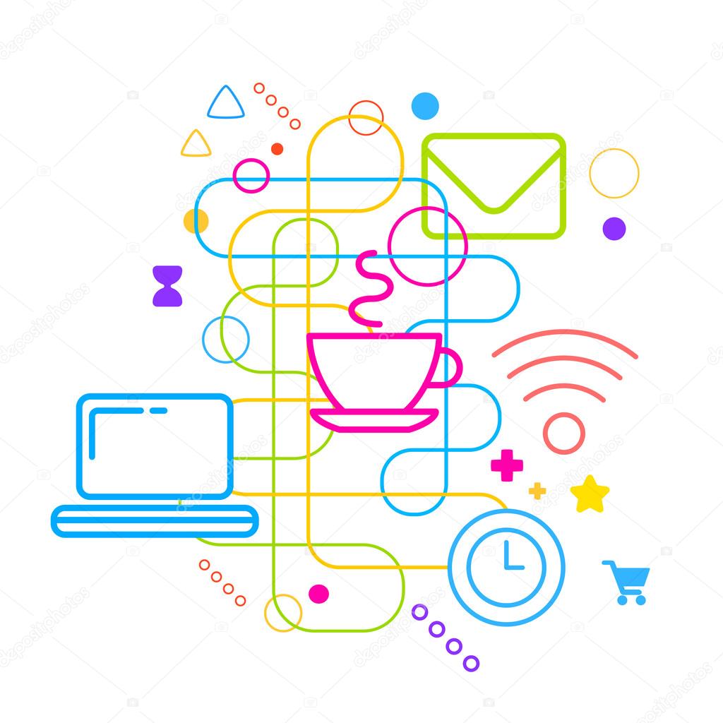 Symbols of using the Internet Stock Vector Image by ©wowomnom #45017145