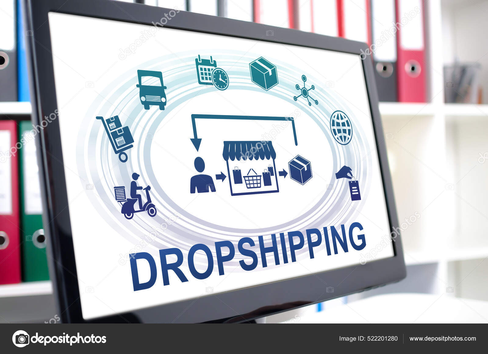 Dropshipping Concept Shown Computer Screen — Stock Photo © thodonal ...
