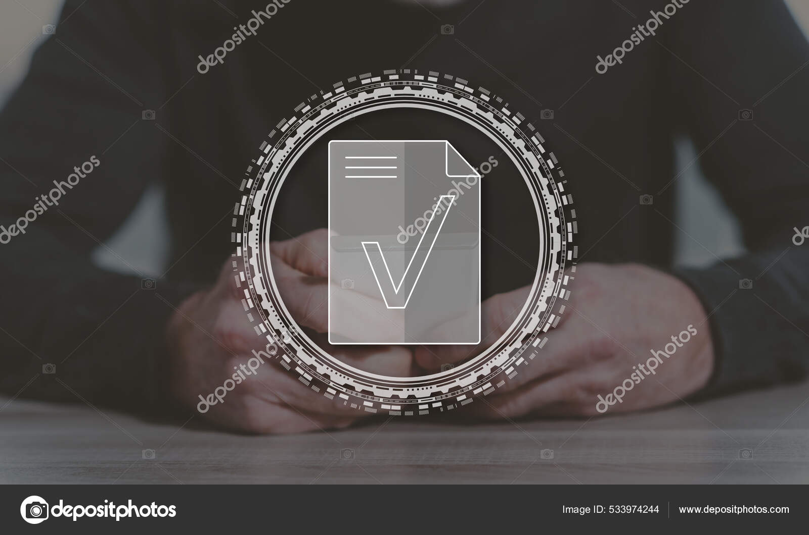 Document Validation Concept Illustrated Picture Background — Stock ...