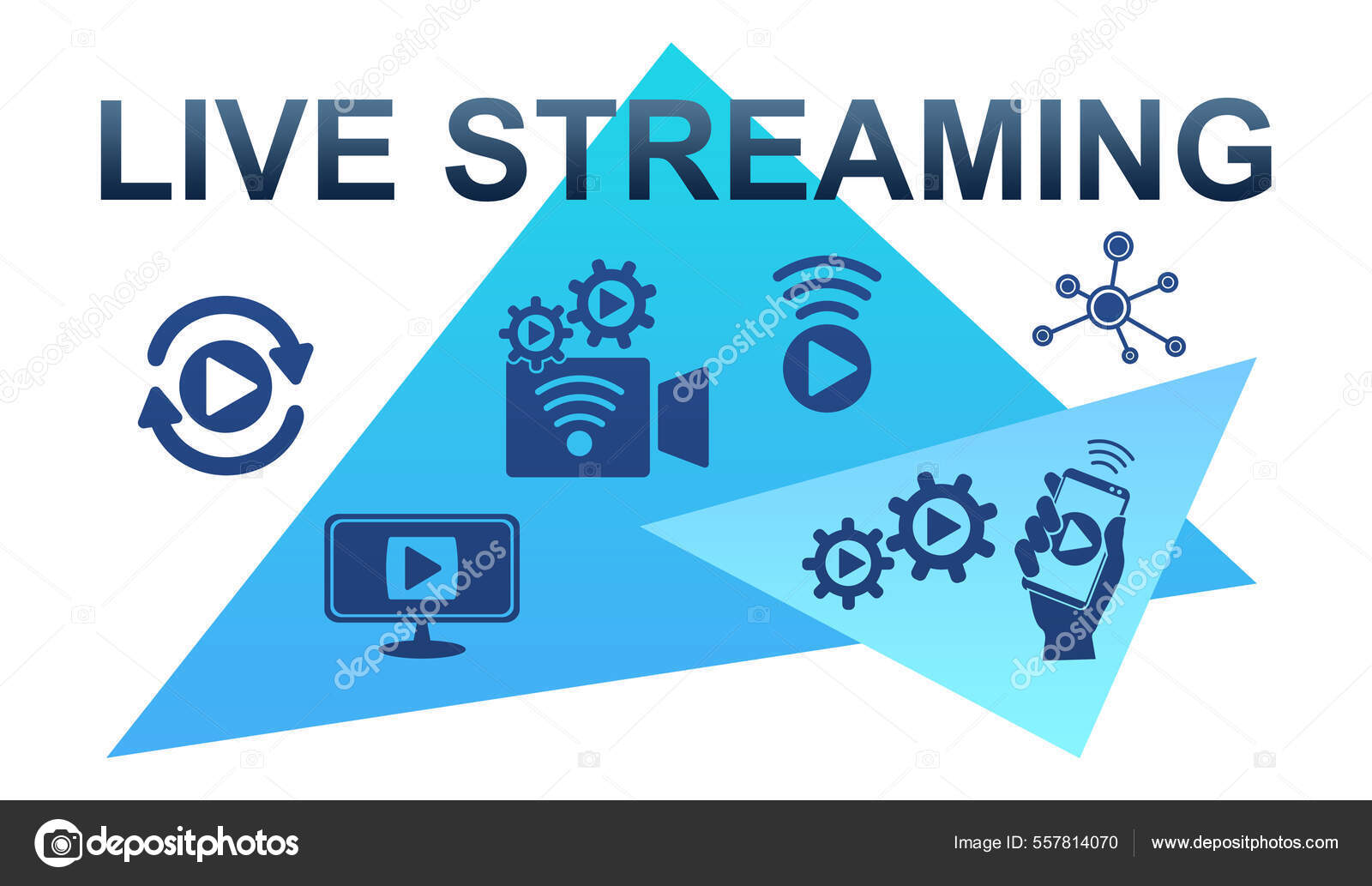 Illustration Live Streaming Concept — Stock Photo © thodonal #557814070