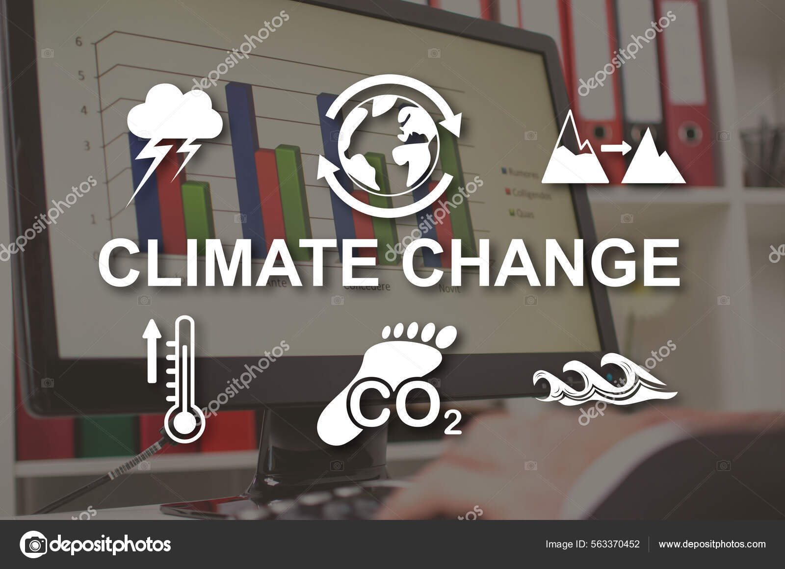 Climate Change Concept Illustrated Picture Background Stock Photo by ...
