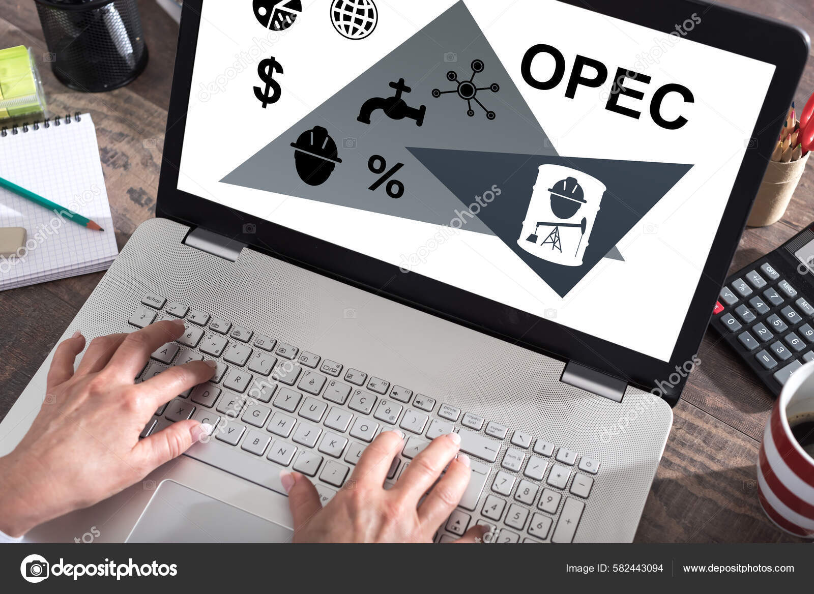 Opec Concept Shown Laptop Screen — Stock Photo © thodonal #582443094