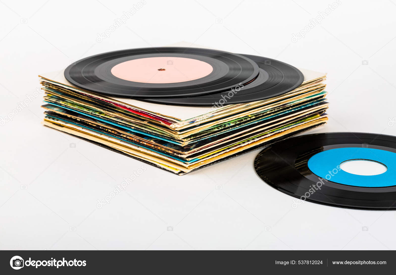Vinyl Records Stack White Background — Stock Photo © symm #537812024