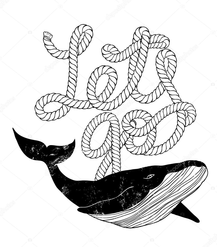 Poster dengan ikan paus Vektor Stok oleh ©nancywhite 42152061