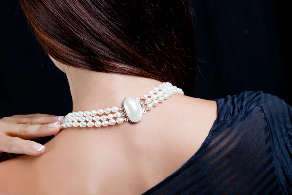 Pearls and diamon on neck Stock Photos, Royalty Free Pearls and diamon ...
