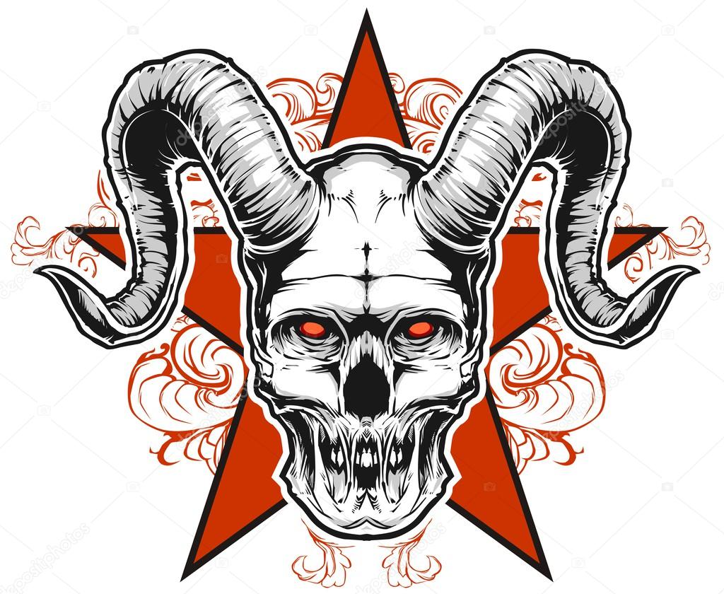 Demon and red star Stock Illustration by ©guntariana #40334663