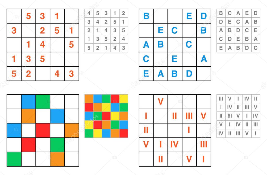 IQ abstract reasoning questions four different sets with numbers ...