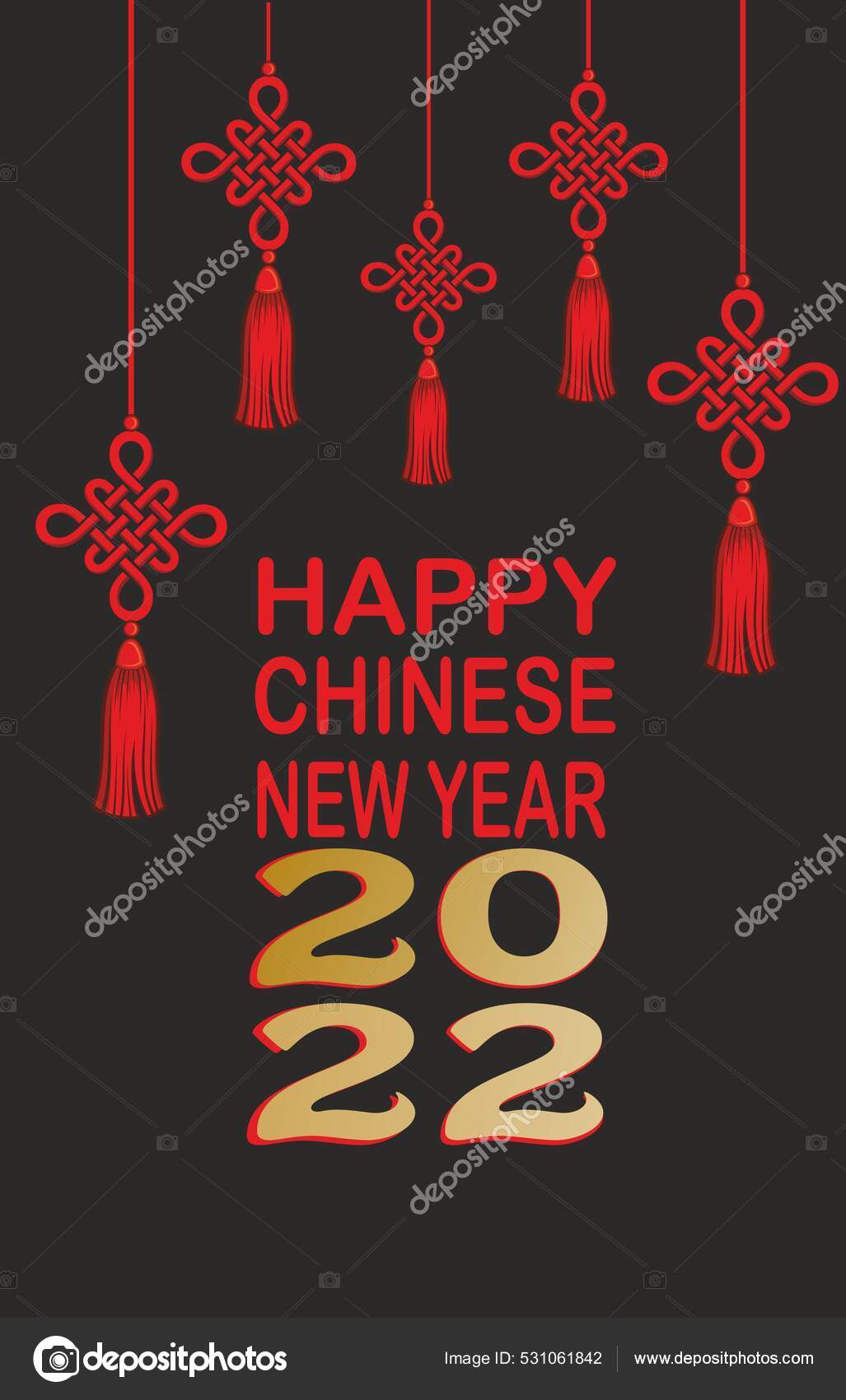2022 Chinese New Year Greeting Card Stock Vector Image by ©Ksyshakiss ...