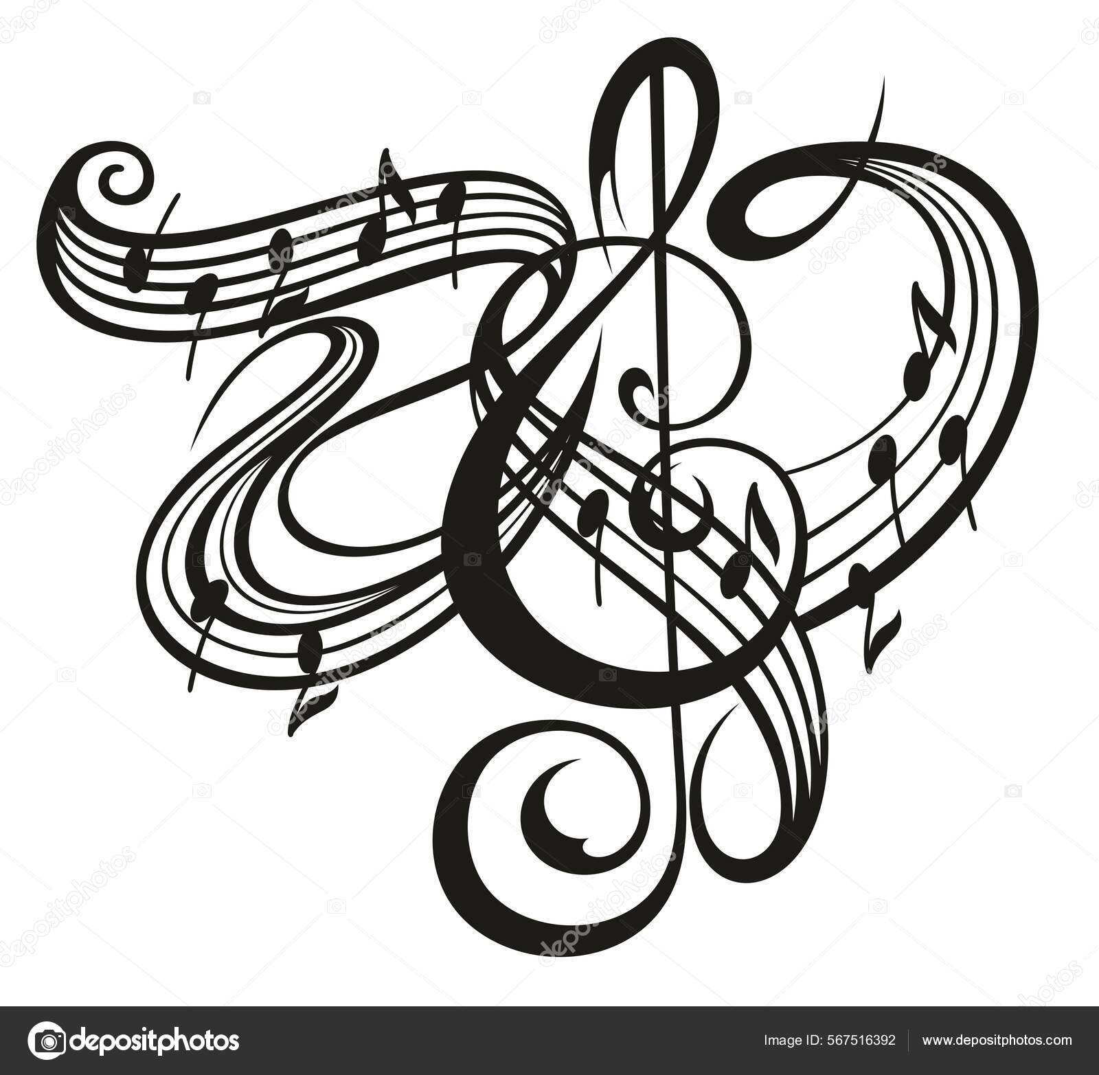 Music Notes Clip Art Black And White
