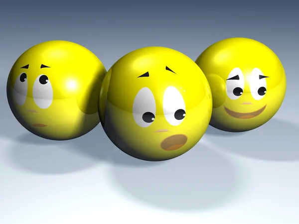 Smiley faces expressing feelings - Stock Image - Everypixel