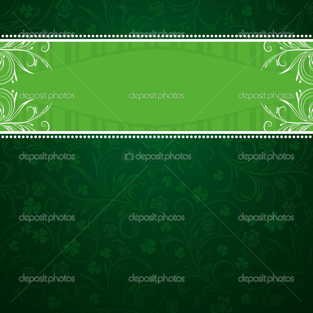 Green background with shamrock Stock Vector Image by ©sunnyfrog #41254637