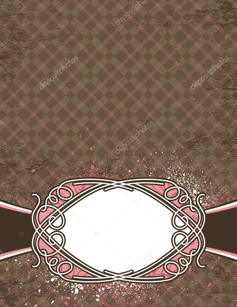 Hand draw label on brown checked background, vector Stock Vector Image ...