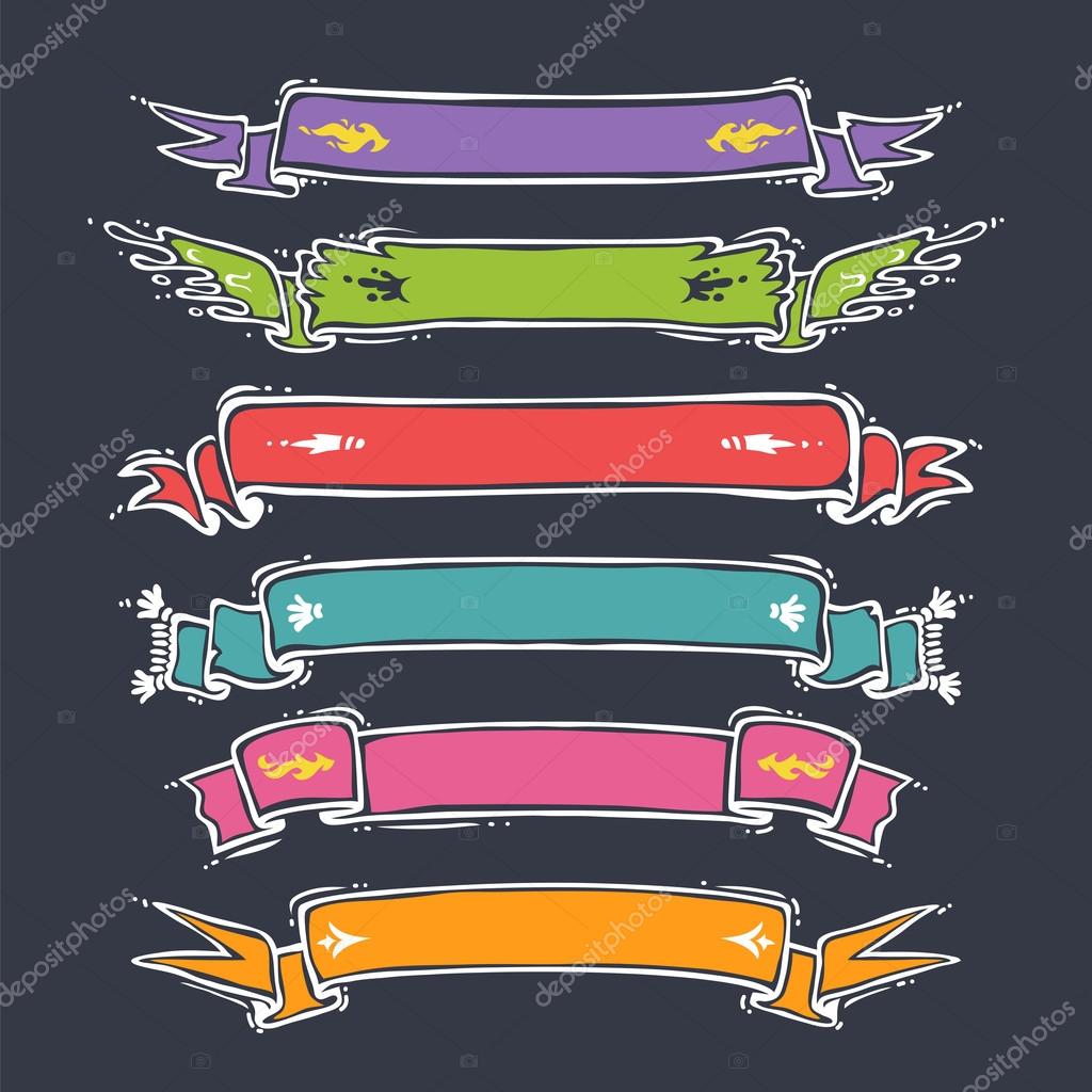 Cartoon Ribbons Set Stock Vector by ©Voysla 50939773